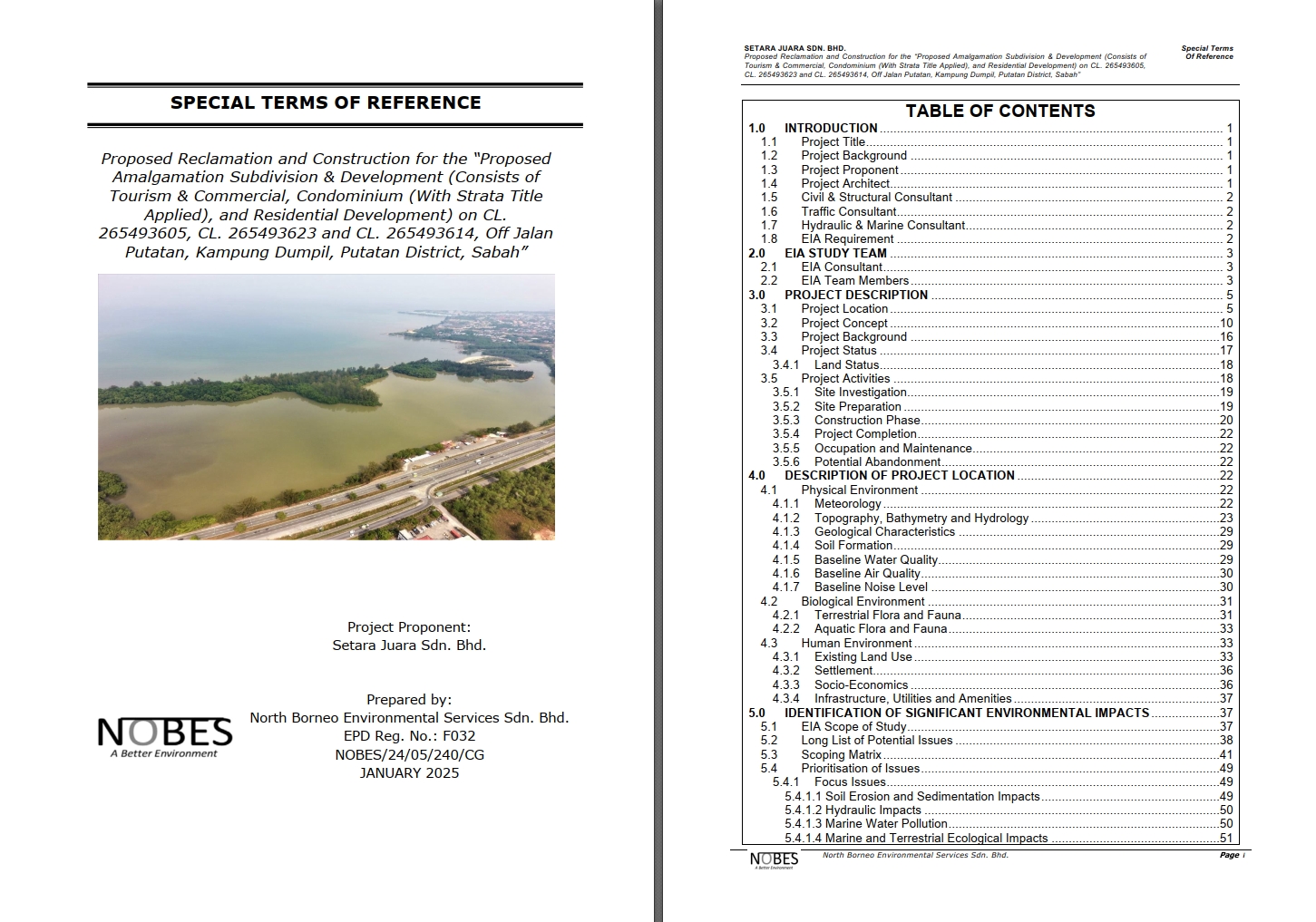 PENGUMUMAN TERMA RUJUKAN (TOR) KAJIAN LAPORAN PENILAIAN KESAN ALAM ...