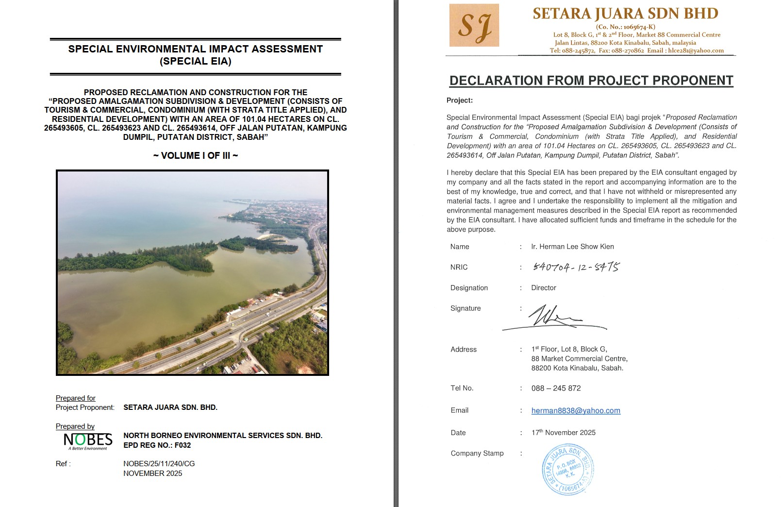 Announcement – Special EIA Report – Proposed Reclamation And ...
